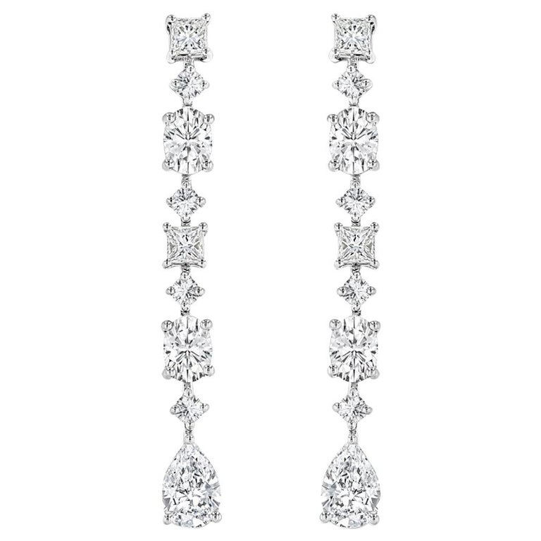 3.5 carat Multi-Shape Diamond Earrings For Sale at 1stDibs