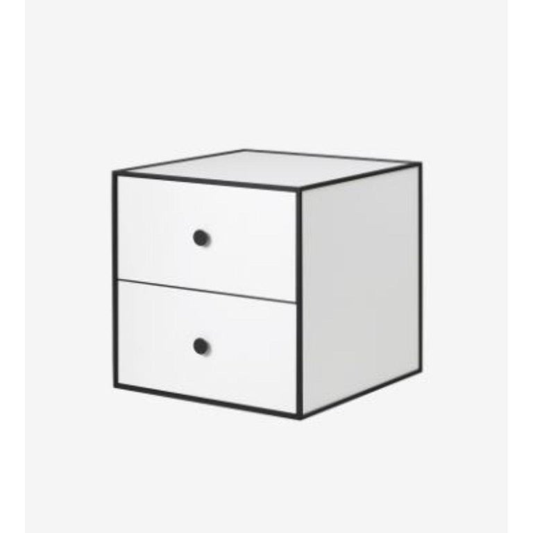 35 White Frame Box with 2 Drawer by Lassen For Sale at 1stDibs