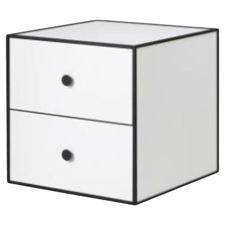 35 White Frame Box with 2 Drawer by Lassen For Sale at 1stDibs