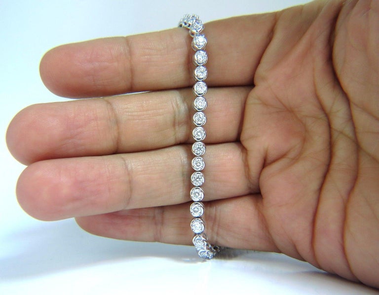 3.50 Carat Natural Diamonds Tennis Bracelet 14 Karat For Sale at 1stDibs