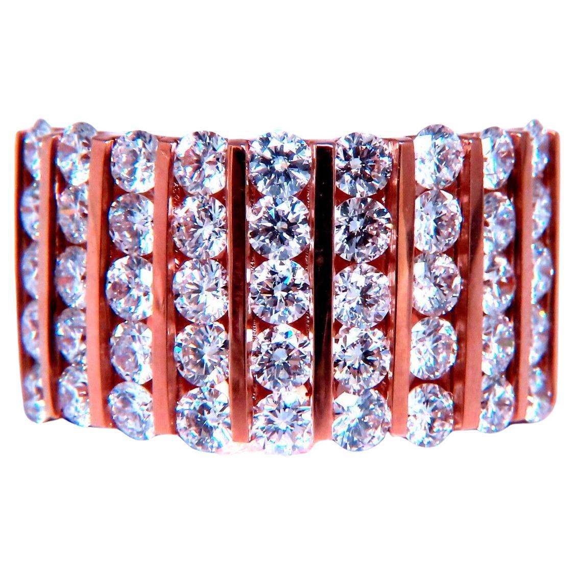 3.52ct Natural Round Diamonds Channel Rows Ring 14kt Rose Gold For Sale ...