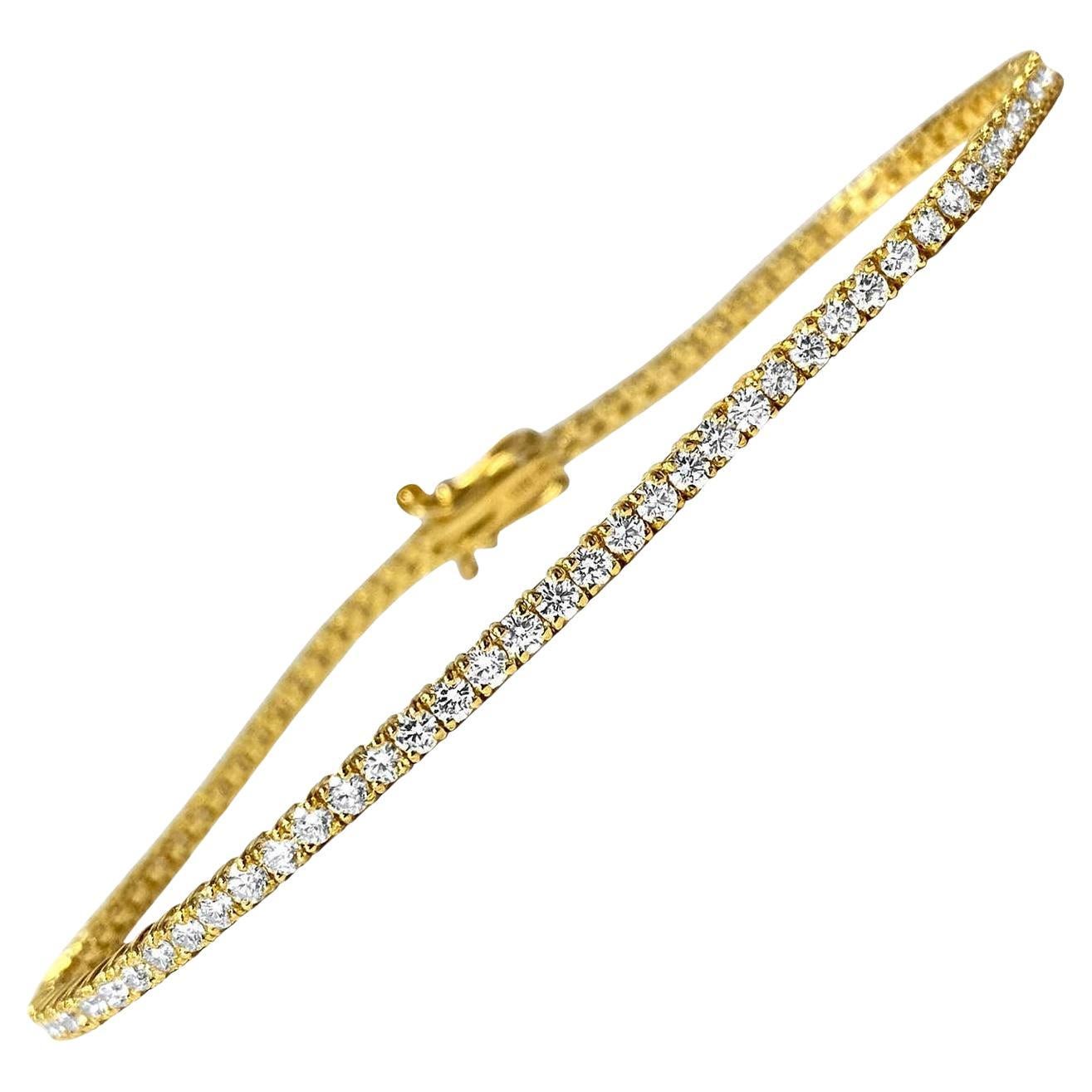 3.52 Carat VVS Diamond Tennis Bracelet Unisex For Sale at 1stDibs