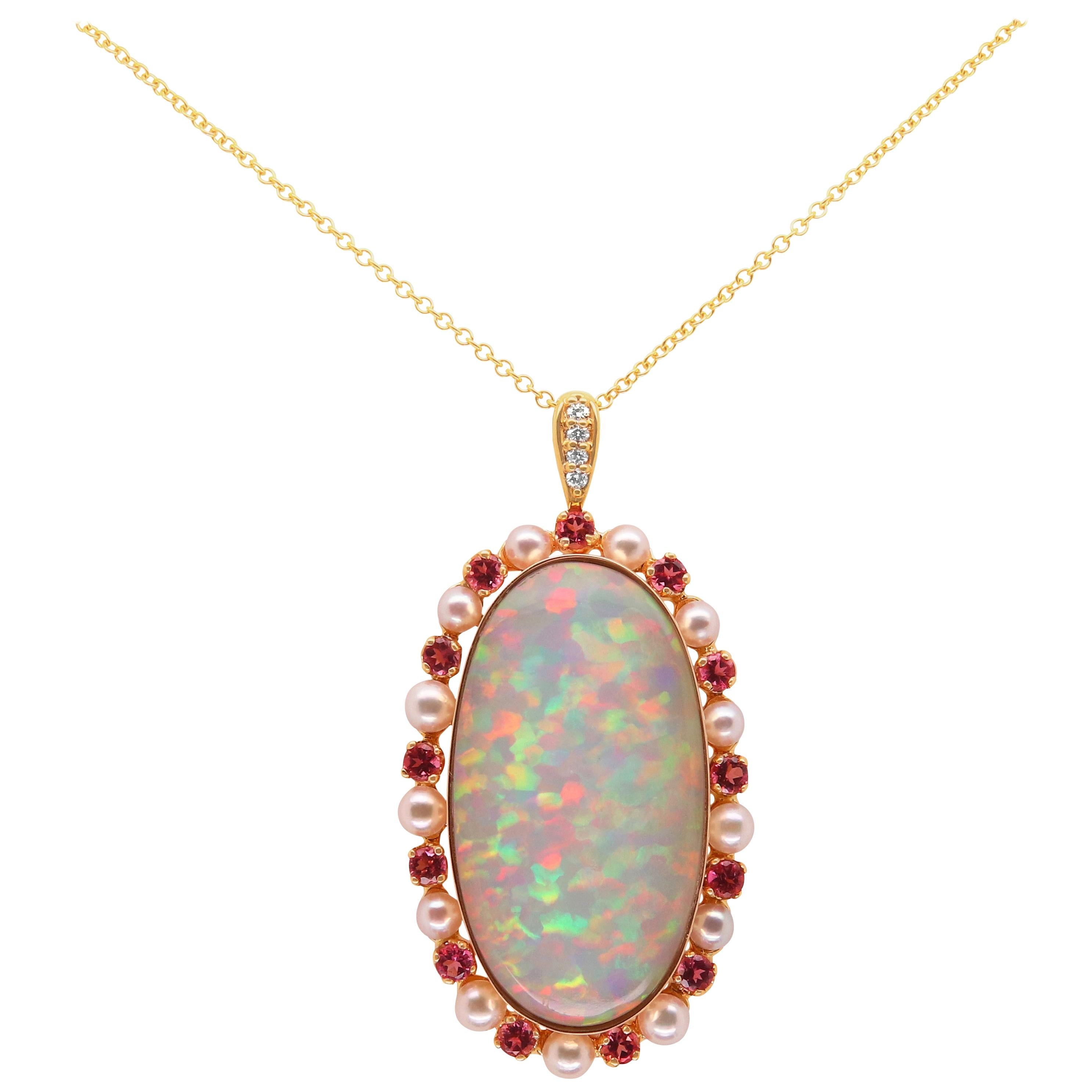 Opal and Multi-Color Gemstone Ring at 1stDibs | multi colored opal