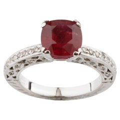8.99 Carat Oval Ruby Solitaire Ring with Diamond Accents For Sale at ...