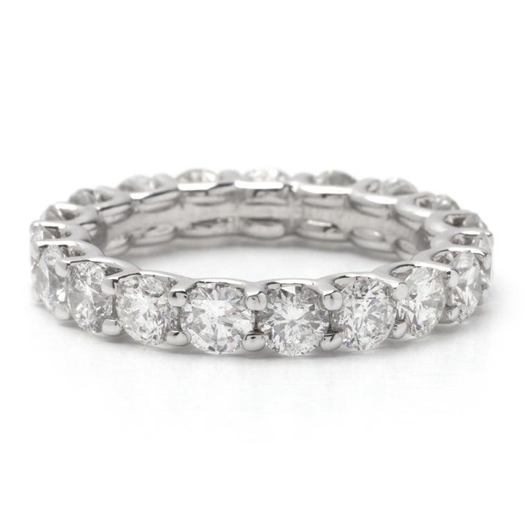 3.54ct Round Eternity Band in 14K White Gold For Sale at 1stDibs