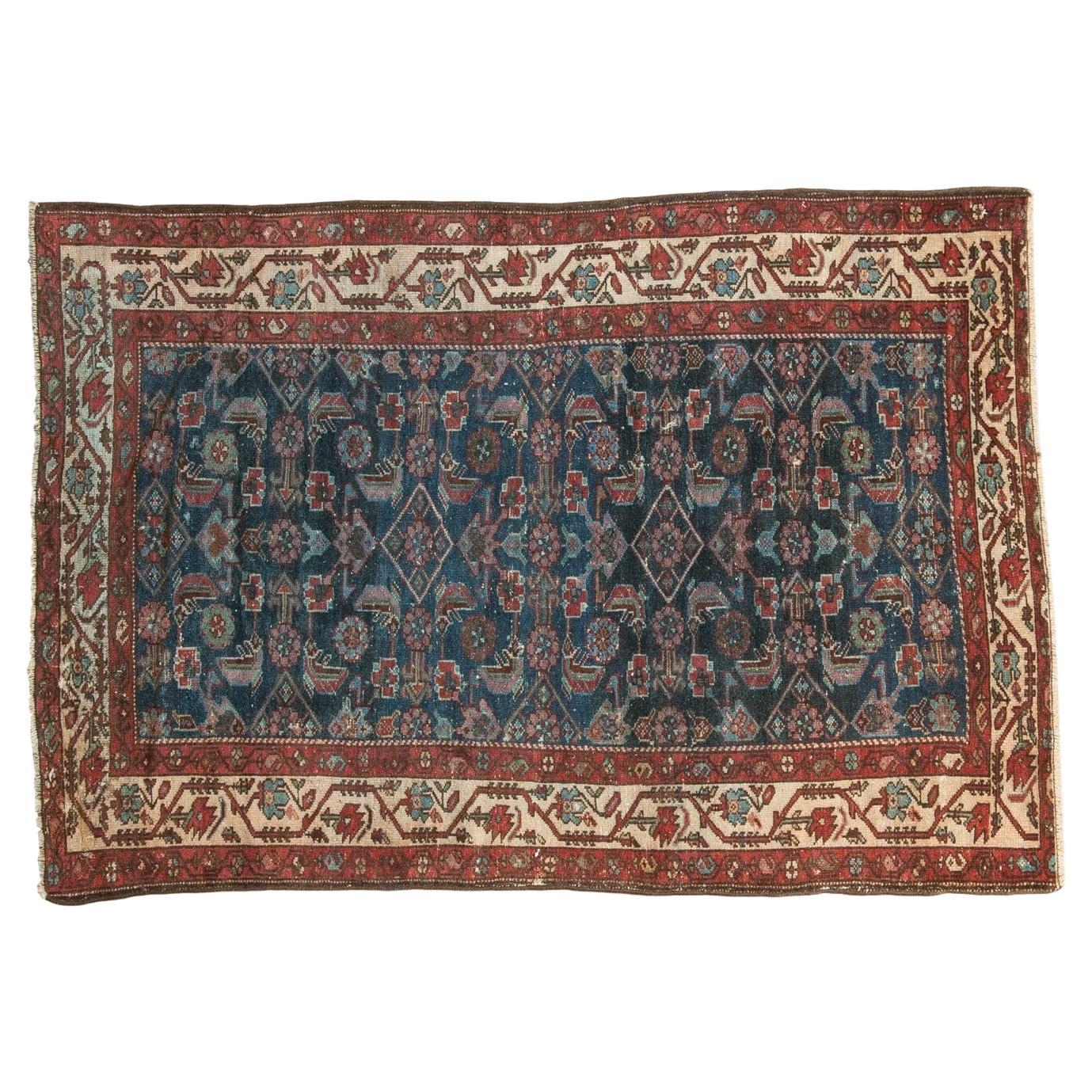 Persian Hand Knotted All-Over Herati Red Tabriz Runner Rug For Sale at ...
