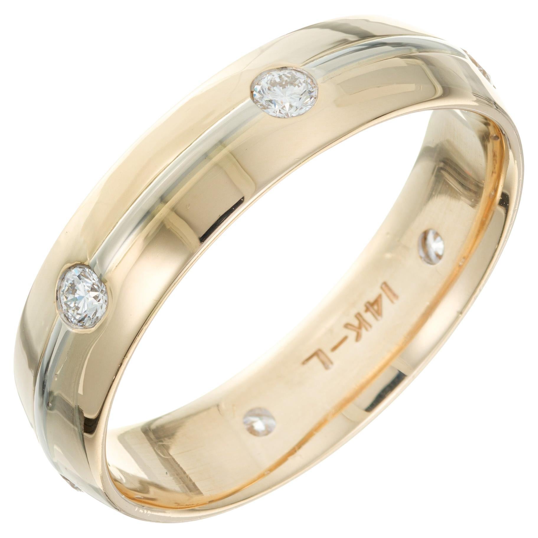 Diamond Two-Tone Gold Band Ring at 1stDibs