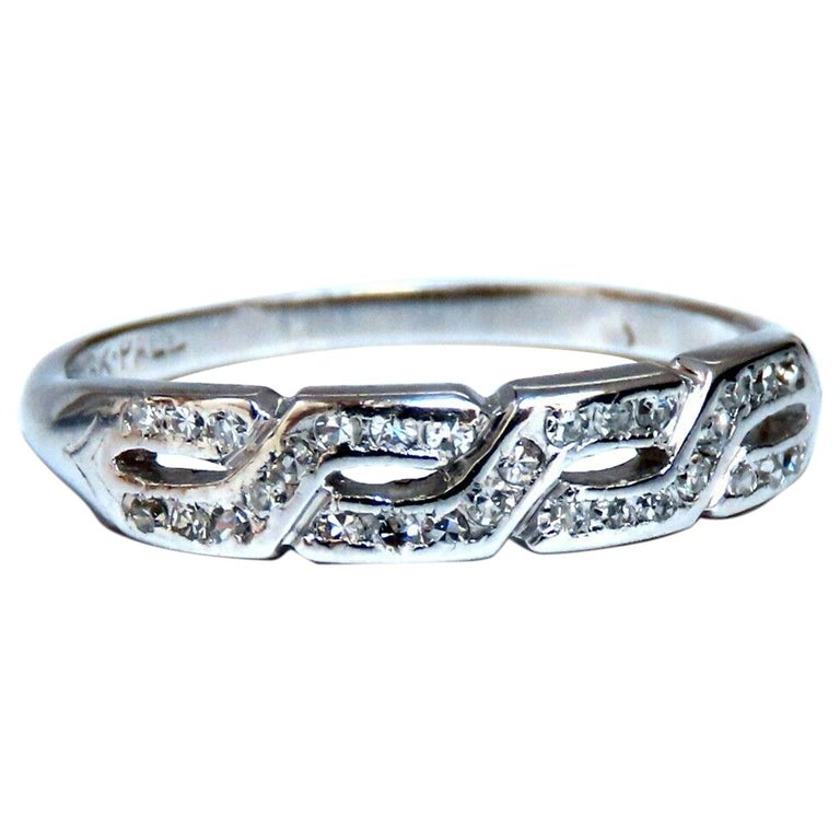 .36 Carat Natural Diamonds Accent Band 14kt Flat Profile Greek Infinity ...