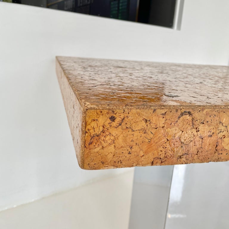 Cork and Chrome Table For Sale at 1stDibs | cork table top, cork and chrome
