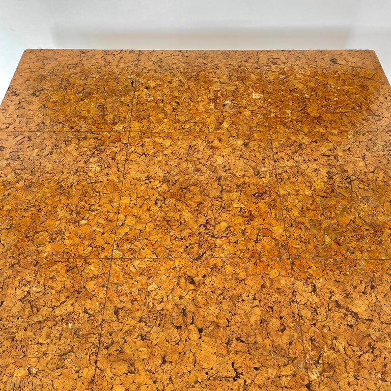 Cork and Chrome Table For Sale at 1stDibs | cork table top, cork and chrome