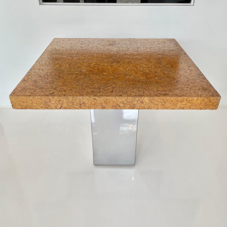 Cork and Chrome Table For Sale at 1stDibs | cork table top, cork and chrome