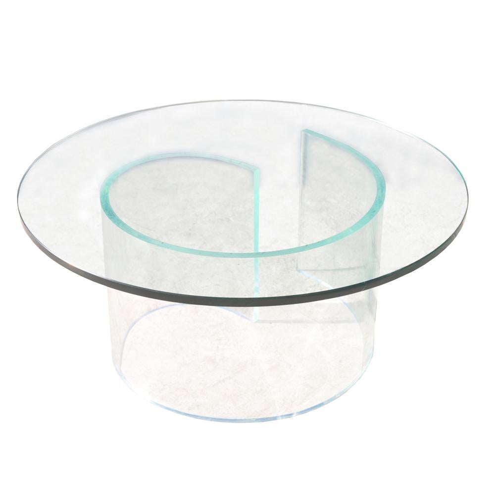 35.75in Glass and Acrylic Coffee Table at 1stDibs | glass table, small ...