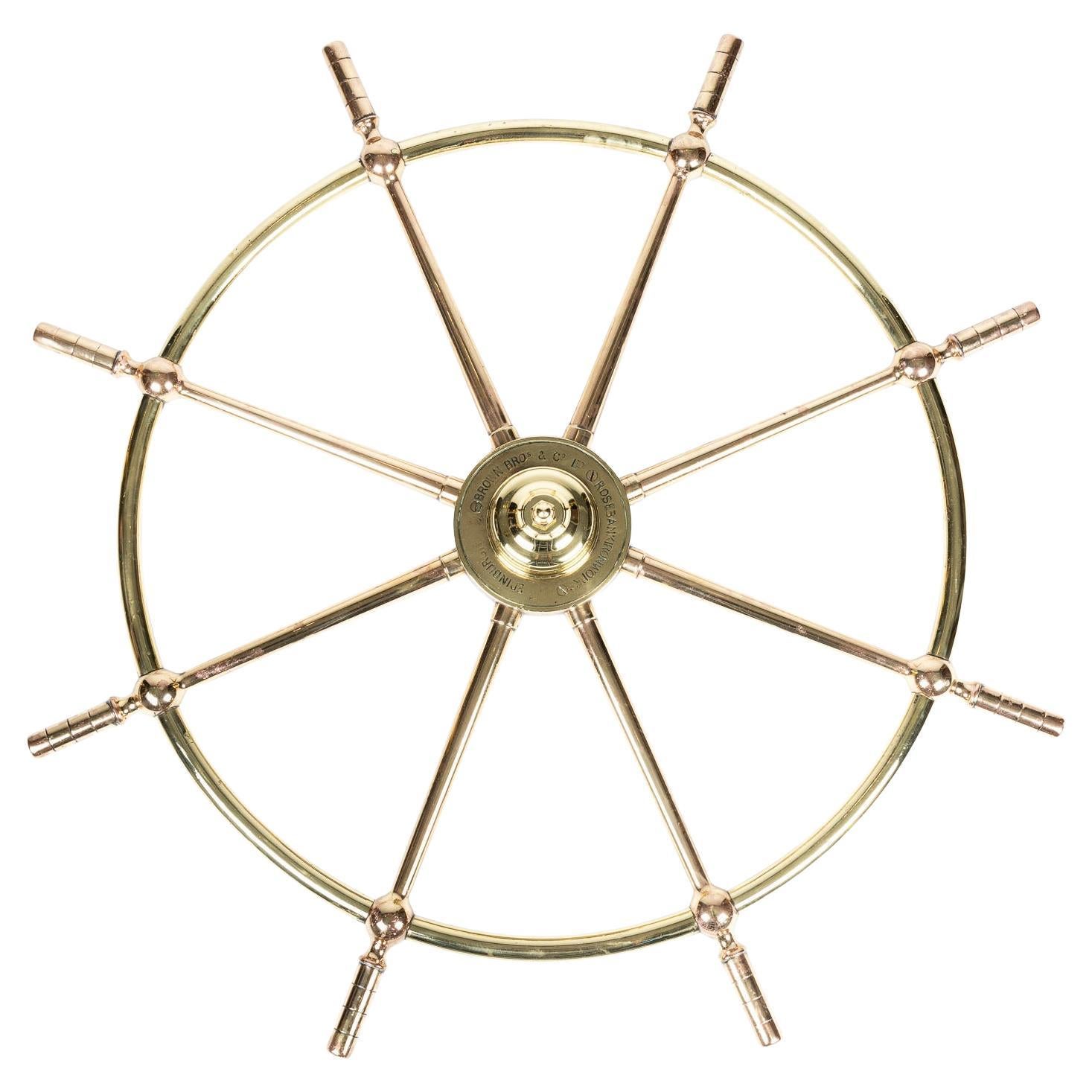 36 inch bronze ship's wheel by Brown Brothers of Edinburgh For Sale at ...