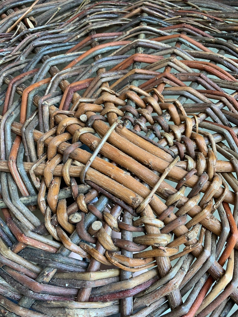 Vintage European Flat Basket For Sale at 1stDibs