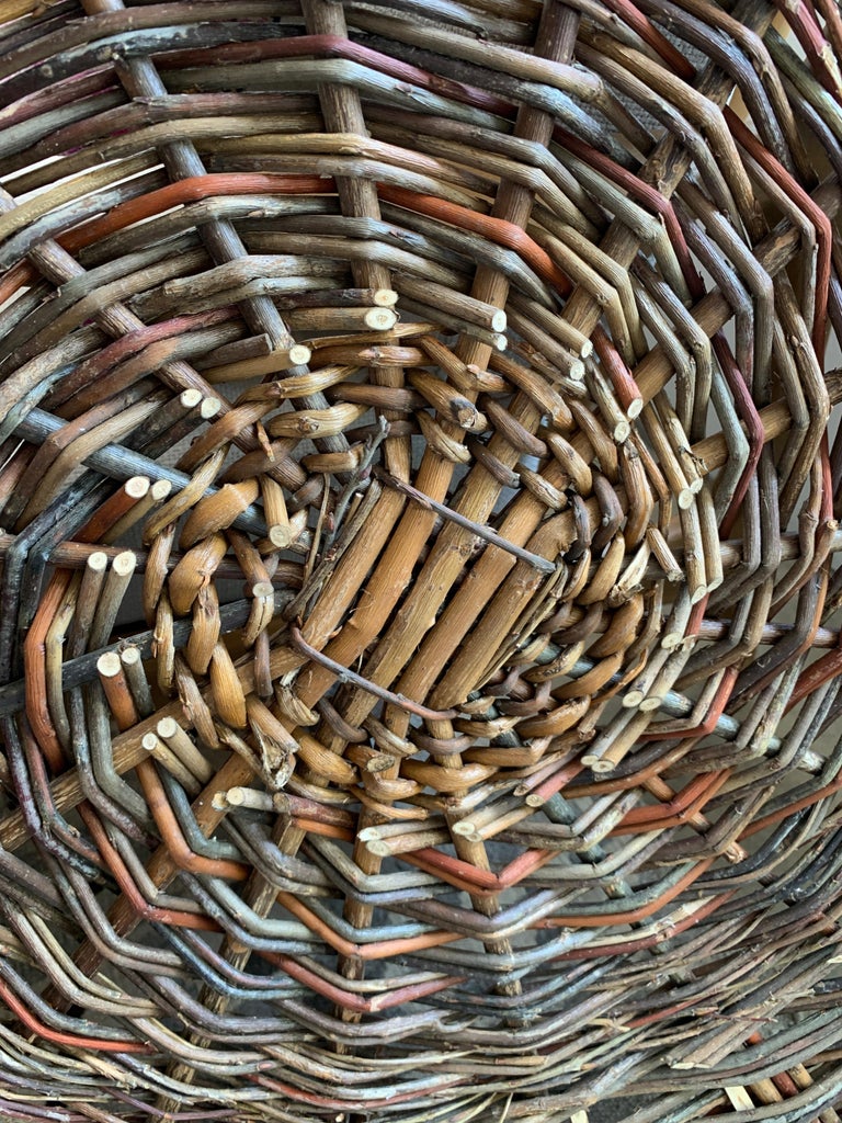 Vintage European Flat Basket For Sale at 1stDibs