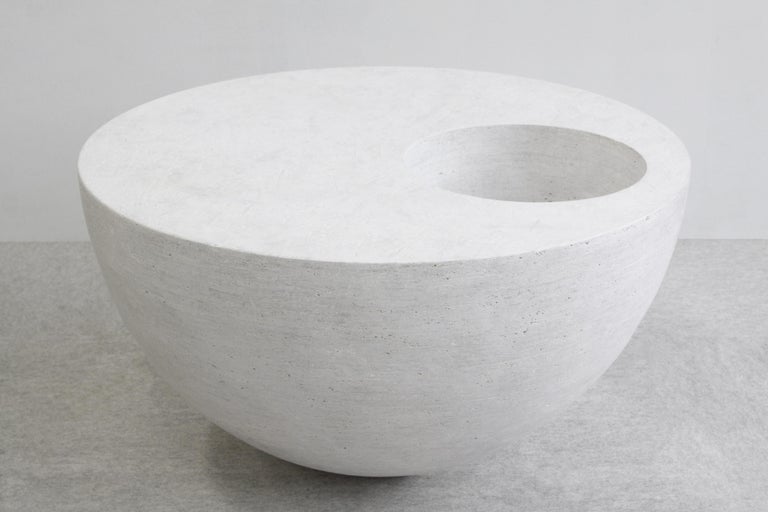 36" Whitewash Wood Hemisphere Coffee Table by May Furniture For Sale at ...