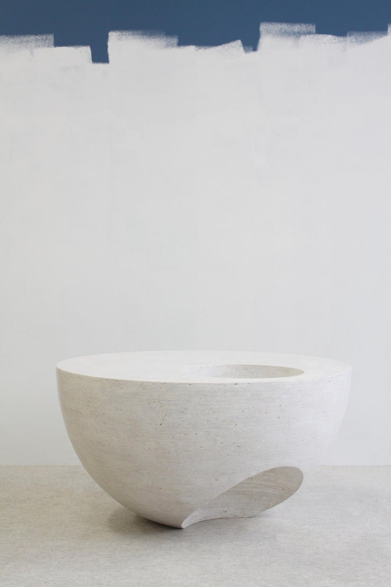 36" Whitewash Wood Hemisphere Coffee Table by May Furniture For Sale at ...