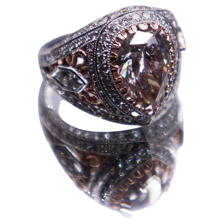 3.60 Carat GIA Cert Pink Diamond/Platinum/18k. Ring by Anthony Gerard ...