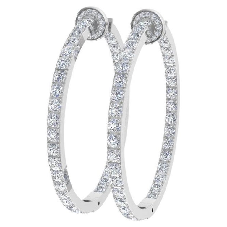 3.60 Carat SI Clarity HI Color Diamond Pave Dangle Earrings 18 Karat ...