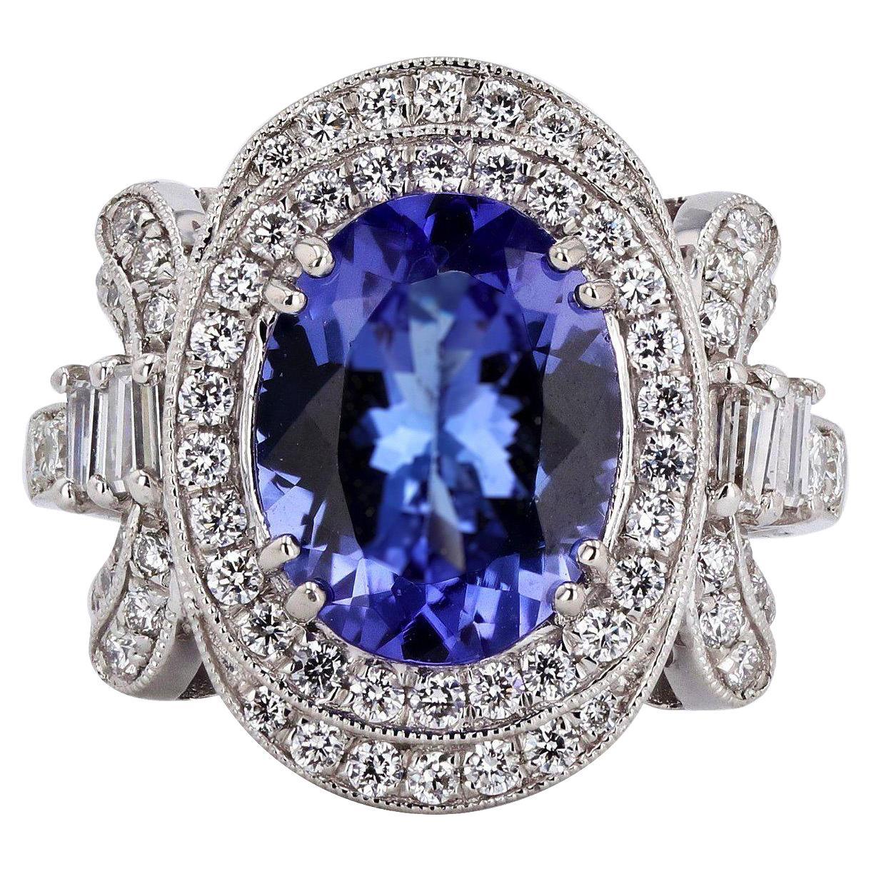2.63 Carat Emerald and .50 Carat Diamond Dome Ring For Sale at 1stDibs ...