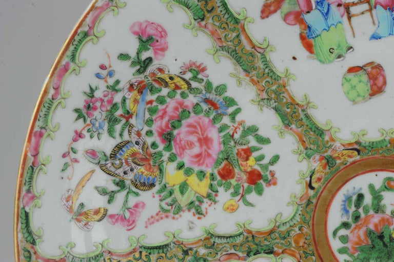 Antique 19th Century Chinese Porcelain Cantonese Plate Canton Mandarin ...
