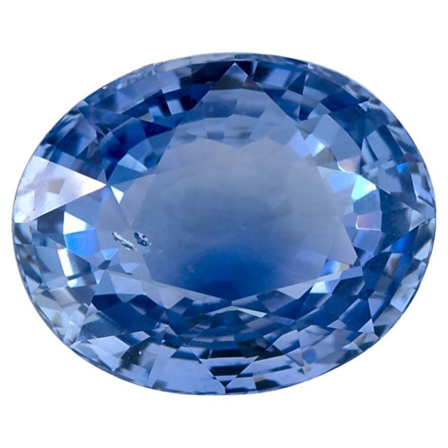 Natural Blue Sapphire: Faceted Oval Cut Gemstone For Jewelry 6.02 CTs ...