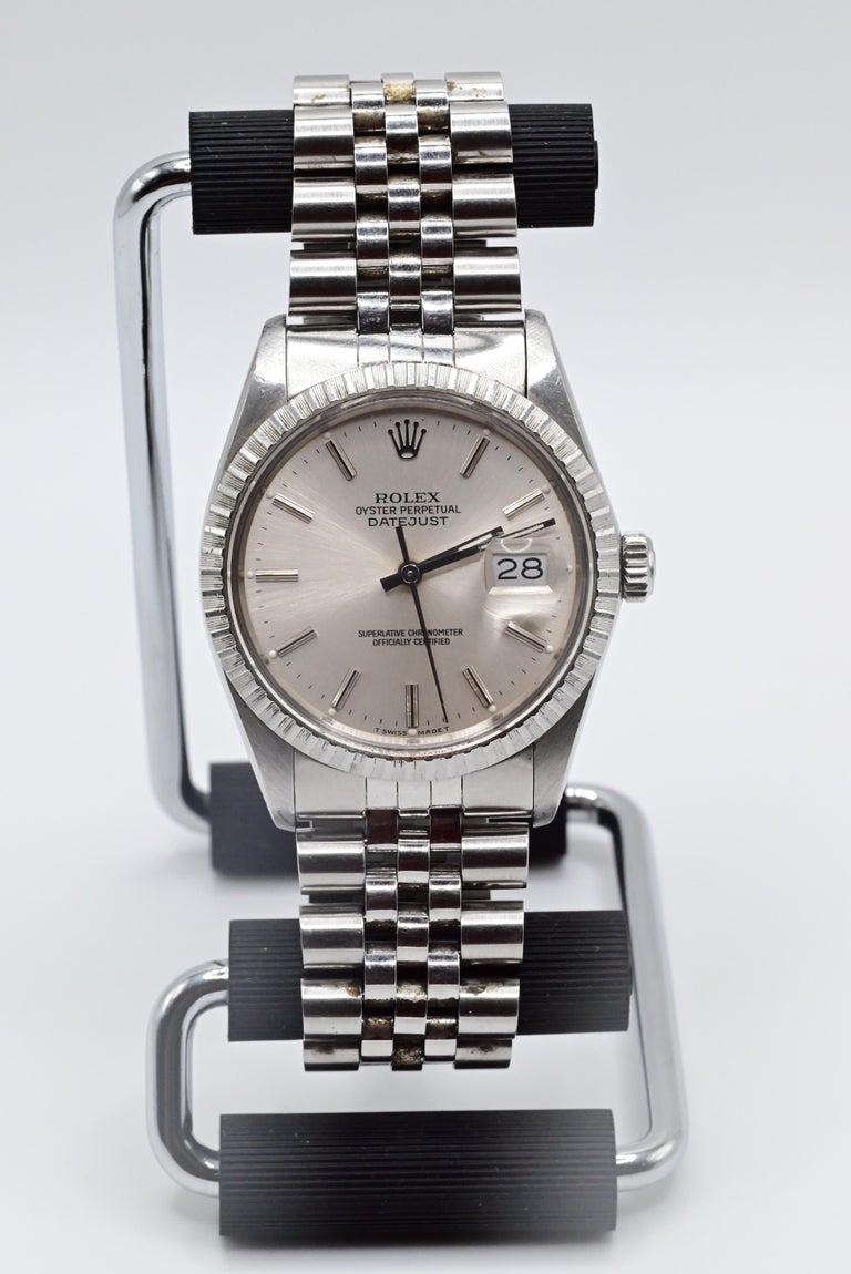 Rolex Perpetual Oyster Stainless Steel Datejust Silver Dial at 1stDibs