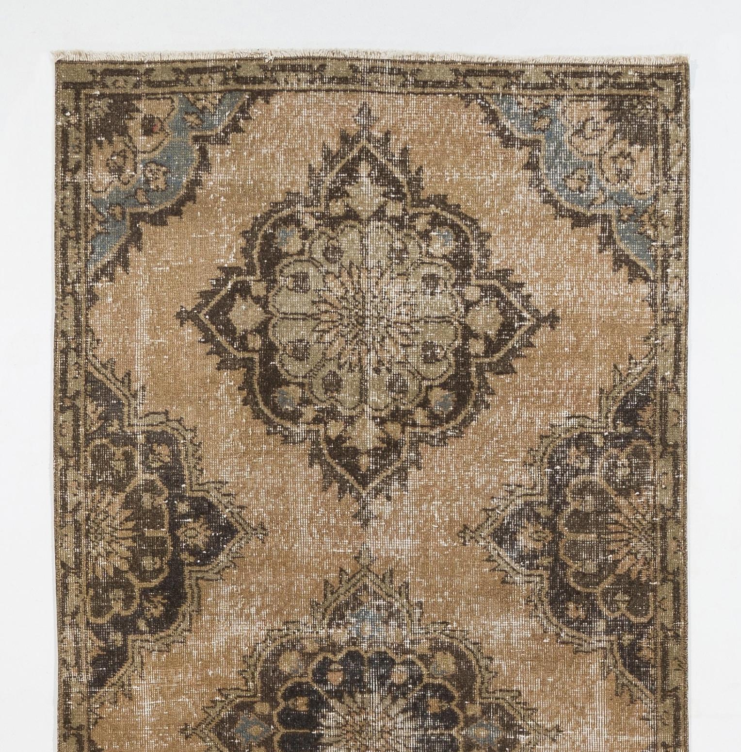 3.6x12 Ft Vintage Runner Rug for Kitchen, Handmade Hallway Rug, Oushak ...