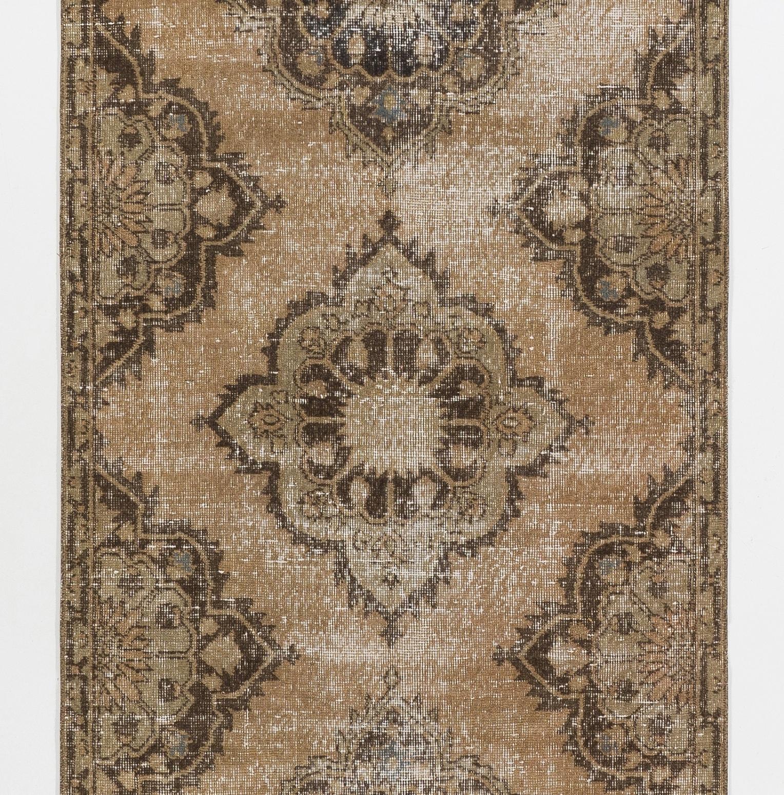 3.6x12 Ft Vintage Runner Rug for Kitchen, Handmade Hallway Rug, Oushak ...