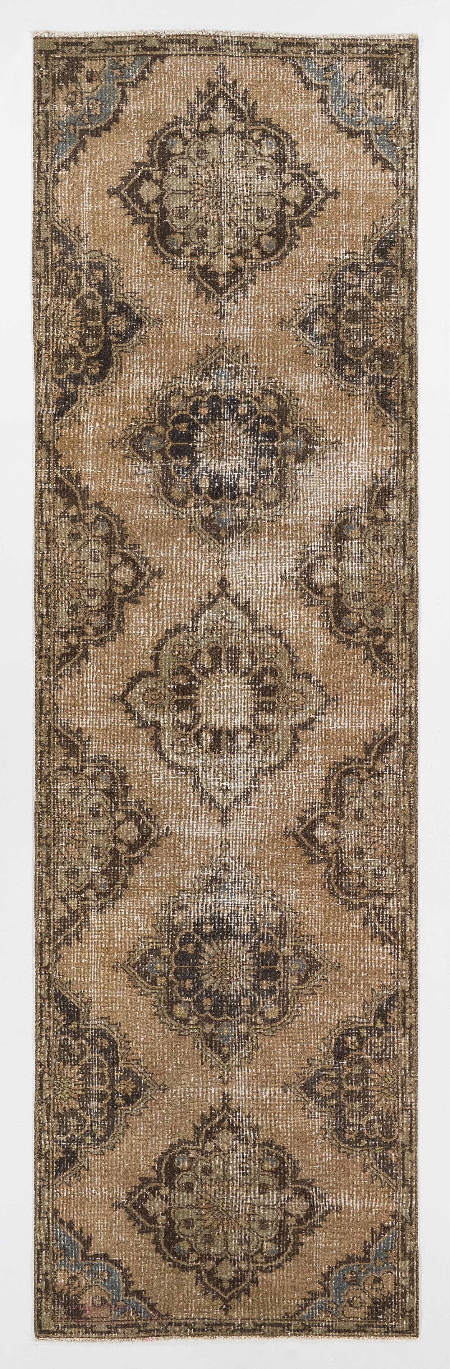 3.6x12 Ft Vintage Runner Rug for Kitchen, Handmade Hallway Rug, Oushak ...