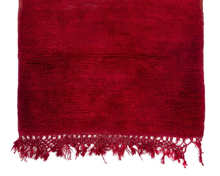 Plain Solid Red Color "Tulu" Rug. 100% Thick, Soft Wool Pile. Custom ...