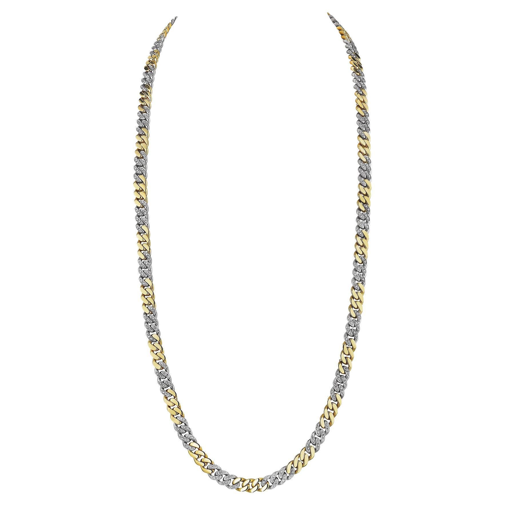 Diamond Gold Link Necklace at 1stDibs