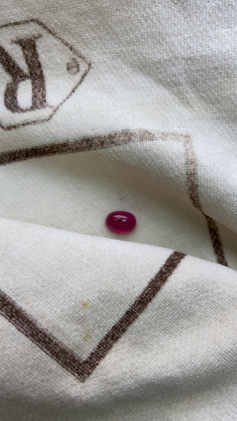 3.78 Carat GIA Certified Unheated Burmese "Mogok" Ruby Cabochon at 1stDibs