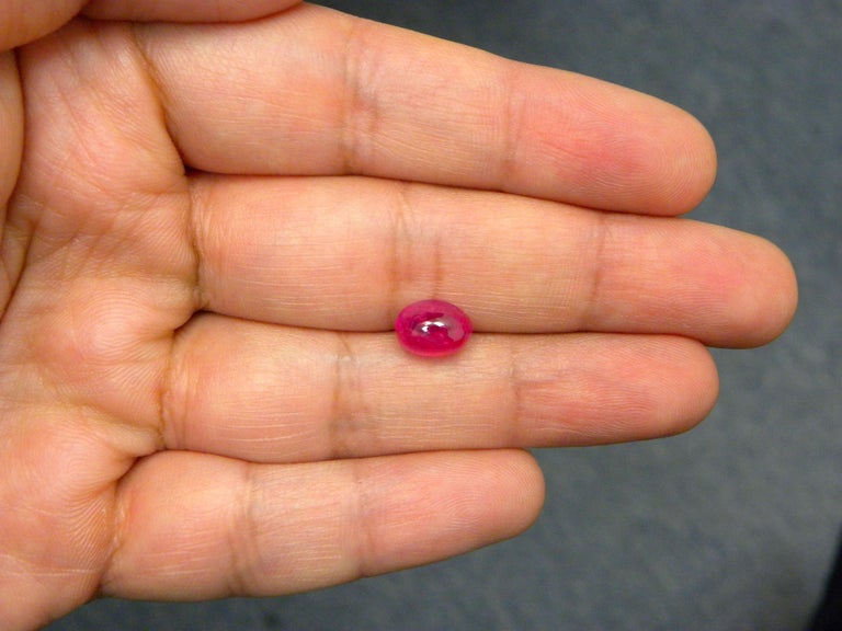 3.78 Carat GIA Certified Unheated Burmese "Mogok" Ruby Cabochon at 1stDibs