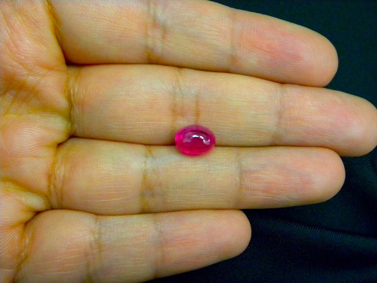 3.78 Carat GIA Certified Unheated Burmese "Mogok" Ruby Cabochon at 1stDibs
