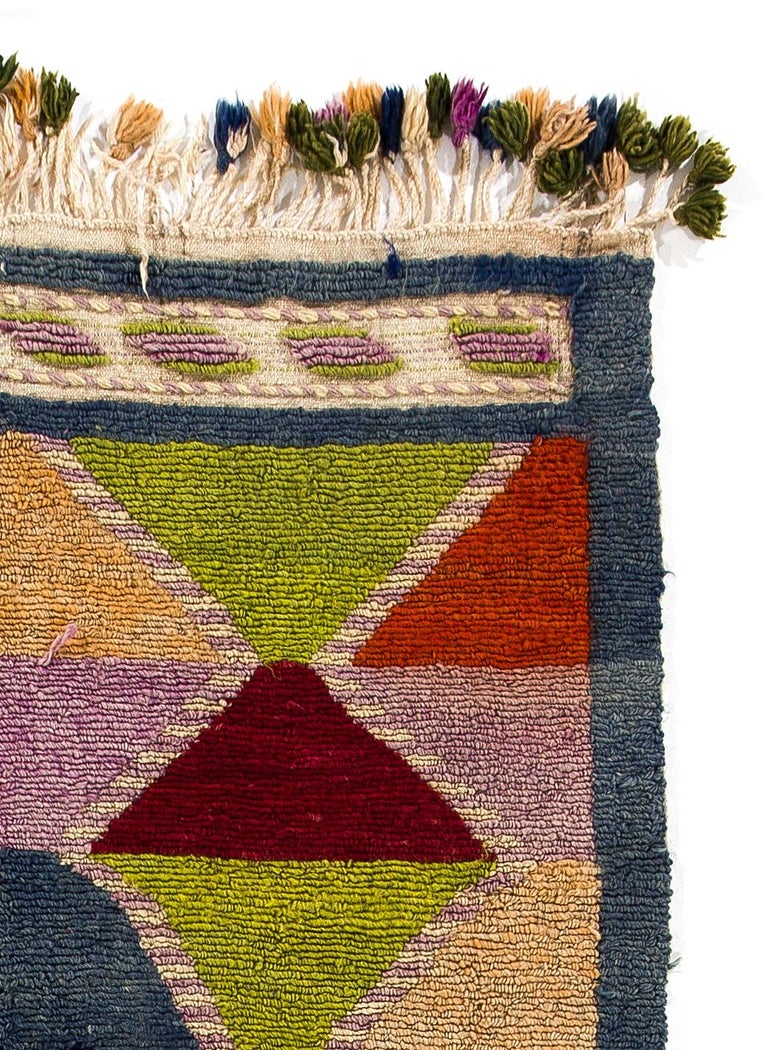 3.7x4.6 Ft Colorful One of a kind Vintage Tulu Rug, Wall Hanging ...