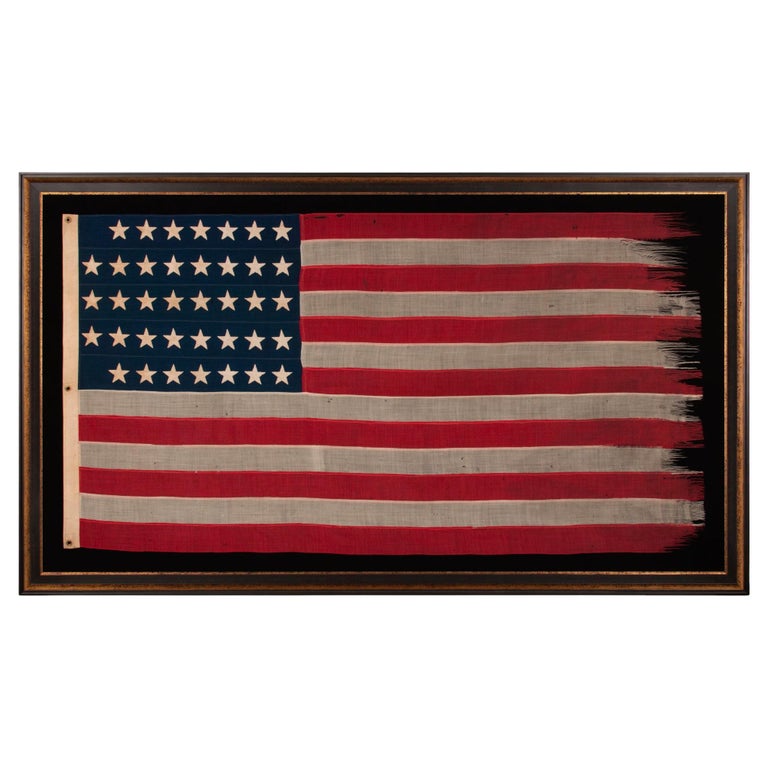 38 Star American Flag, Stars in Notched Pattern, ca 1876-1889 For Sale ...
