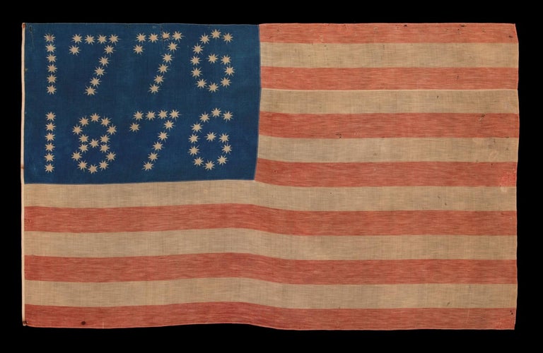 38 Star American Flag with Stars That Spell "1776-1876" at 1stDibs