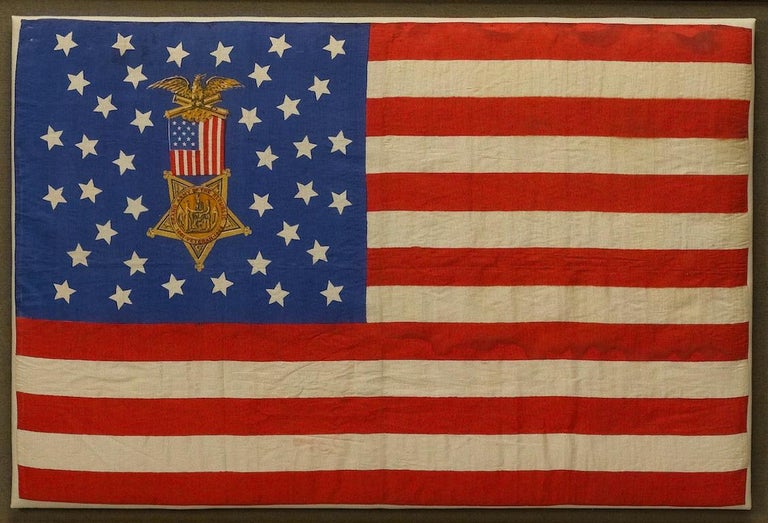 38-Star Antique Grand Army of the Republic American Flag, Silk, circa ...