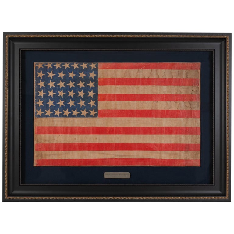 38-Star Antique Printed American Flag, circa 1876-1890 at 1stDibs