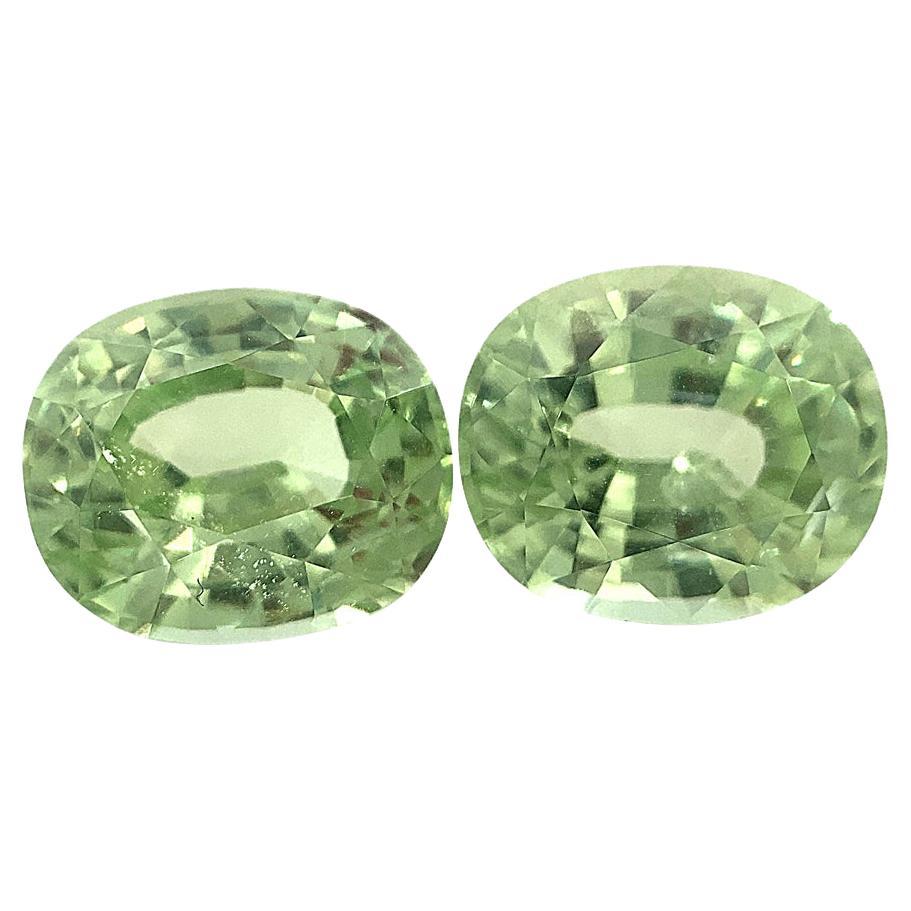 3.63ct Pair Oval Mint Pastel Green Garnet from Merelani, Tanzania For ...