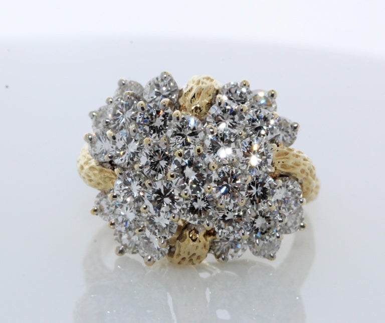 3.86ctw Diamond Ring in 14K Yellow Gold For Sale at 1stDibs