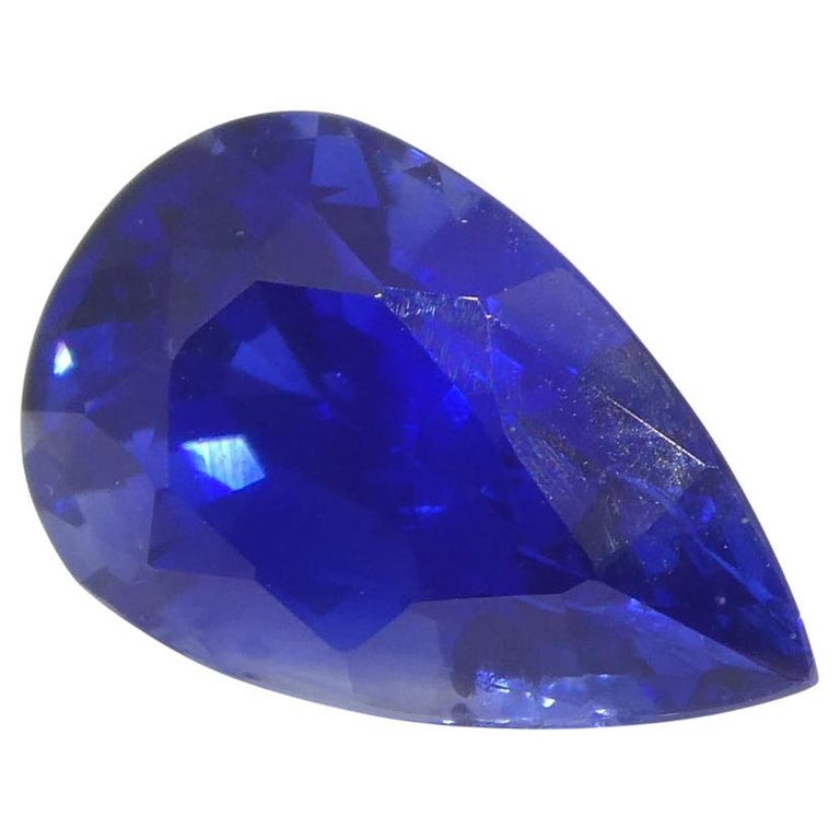 3.88ct Pear Royal Blue Sapphire GIA Certified Sri Lanka For Sale at 1stDibs