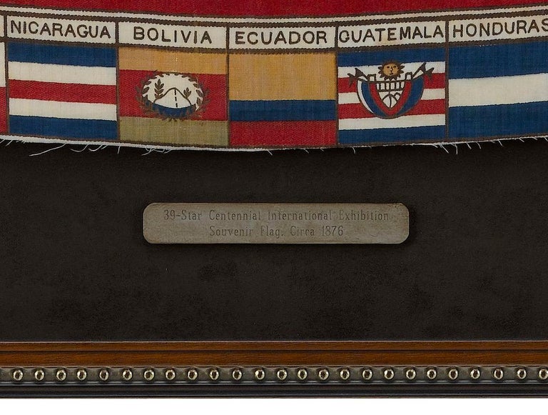 39-Star Centennial International Exhibition Souvenir Flag, Circa 1876 ...