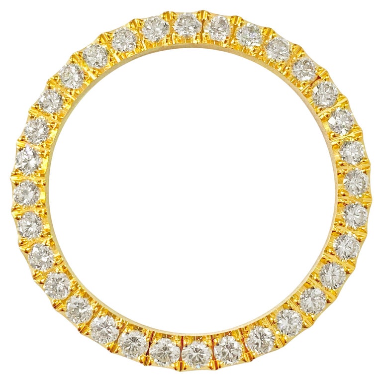 3.90 Carat VVS Diamond Bezel, 14k Yellow Gold Watch Rolex Bezel For ...