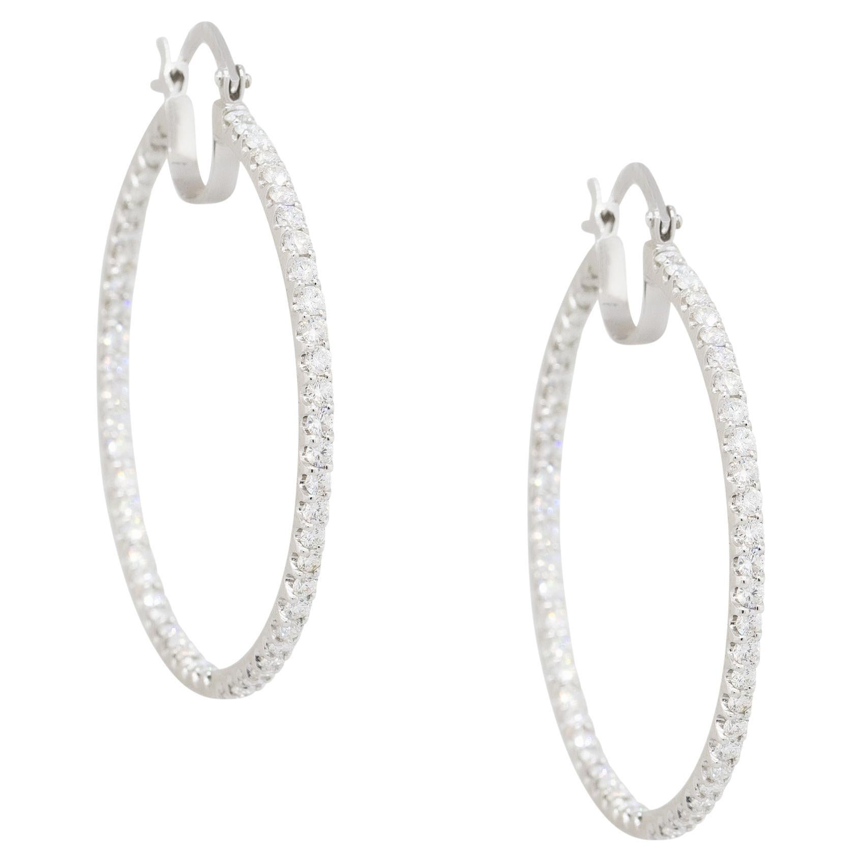 Round Diamond in and Out Hoops For Sale (Free Shipping) at 1stDibs