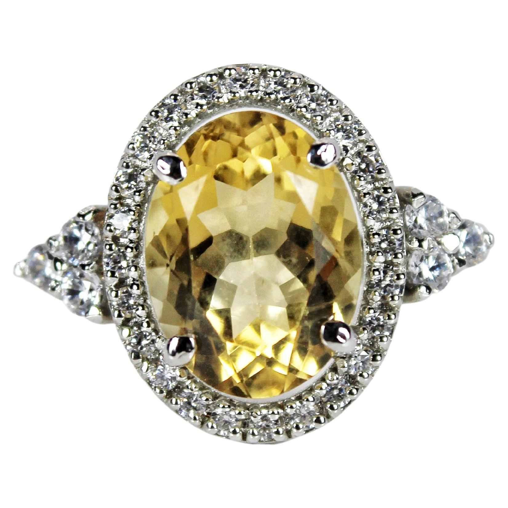 Natural Oval Cut Citrine Ring For Sale at 1stDibs