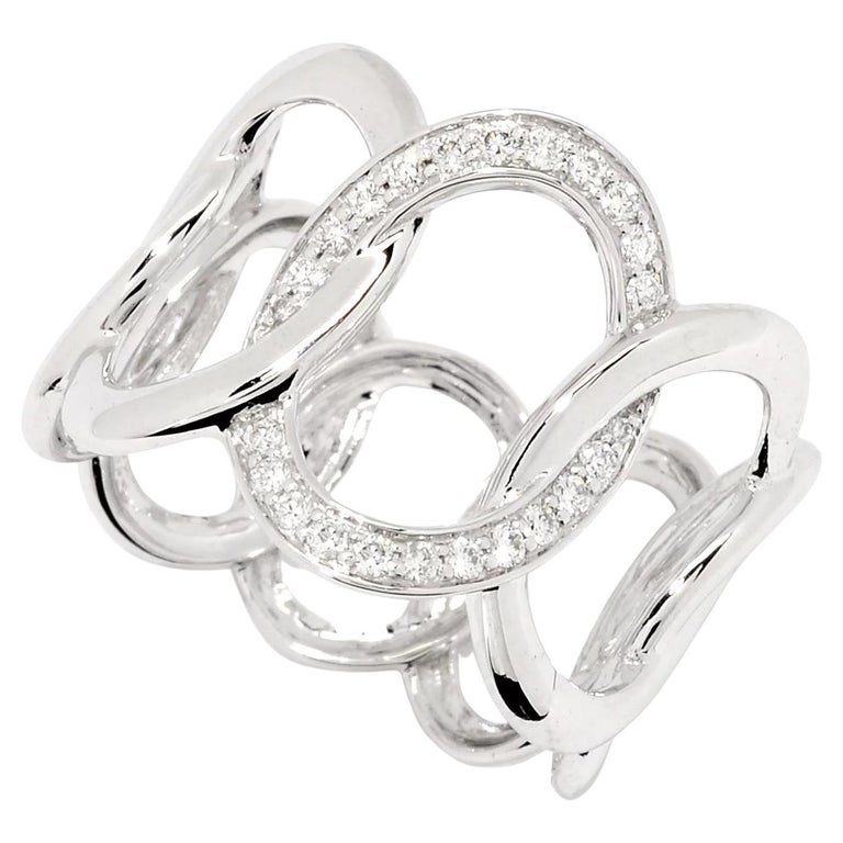 $3950 / New / Sonia Bitton Diamond Link Ring / 14K Gold at 1stDibs