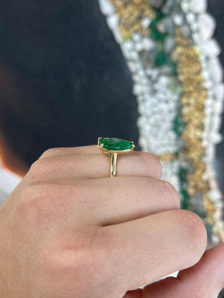 3.98 Carat AAA Fine Quality Elongated Pear Cut Solitaire Four Prong ...