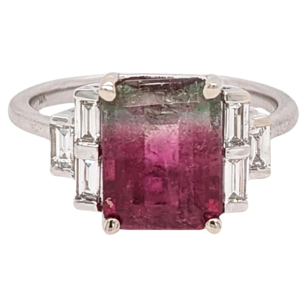 3ct Watermelon Tourmaline Ring w Natural Diamonds in Solid 14k Gold ...